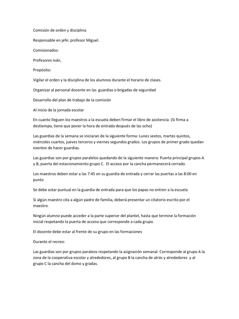 Plan de Disciplina Escolar | PDF