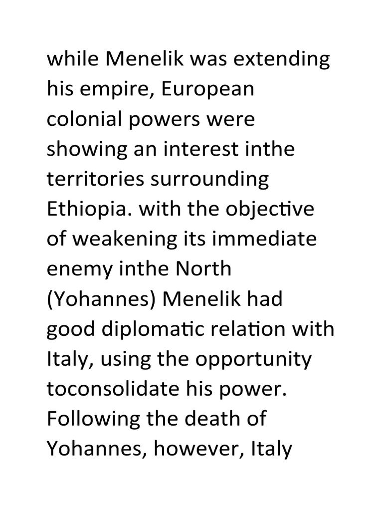 Menelik's Diplomacy Against Italy | PDF