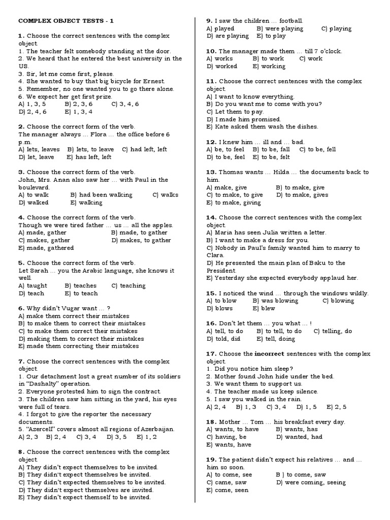 Complex Object Test Exercises | PDF | Art
