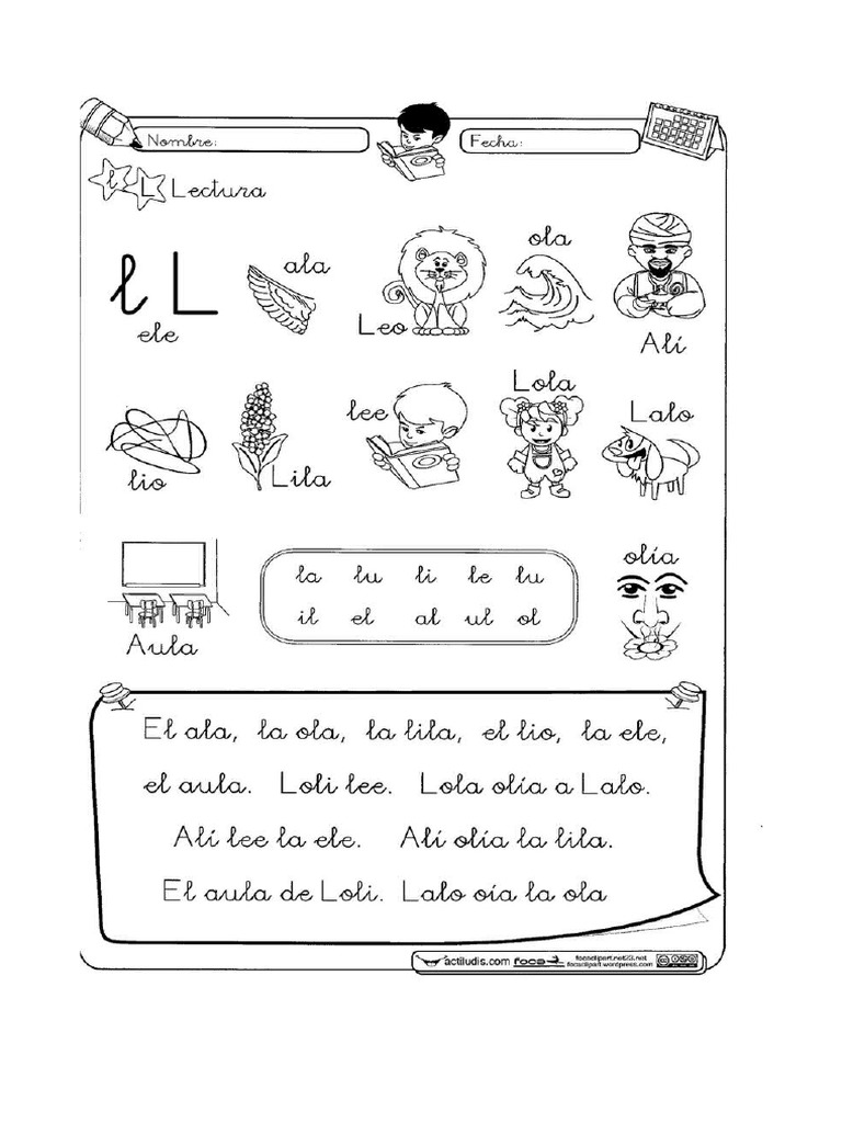 Letra L Guías Aprendizaje | PDF