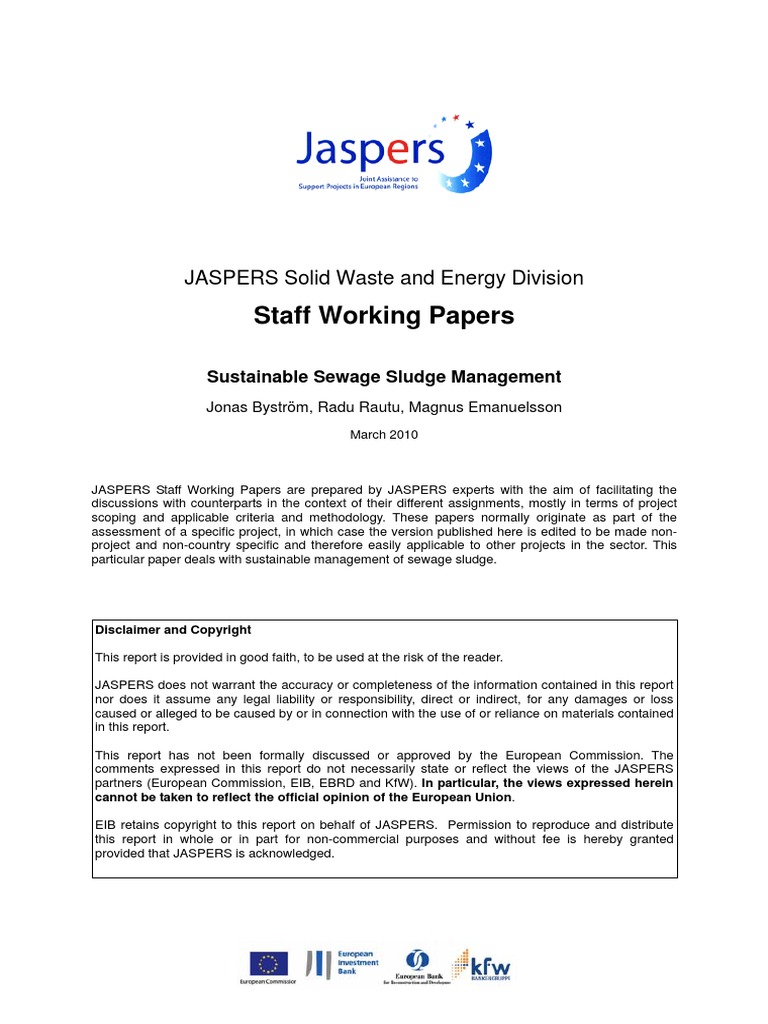 Sustainable Sewage Sludge Management | PDF | Sewage Treatment | Waste ...
