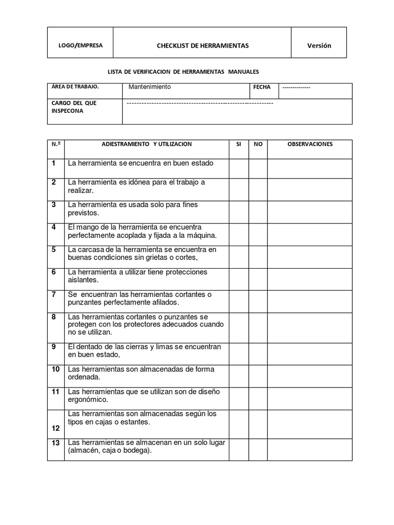 Checklist-Indice de Frecuencia PDF | PDF