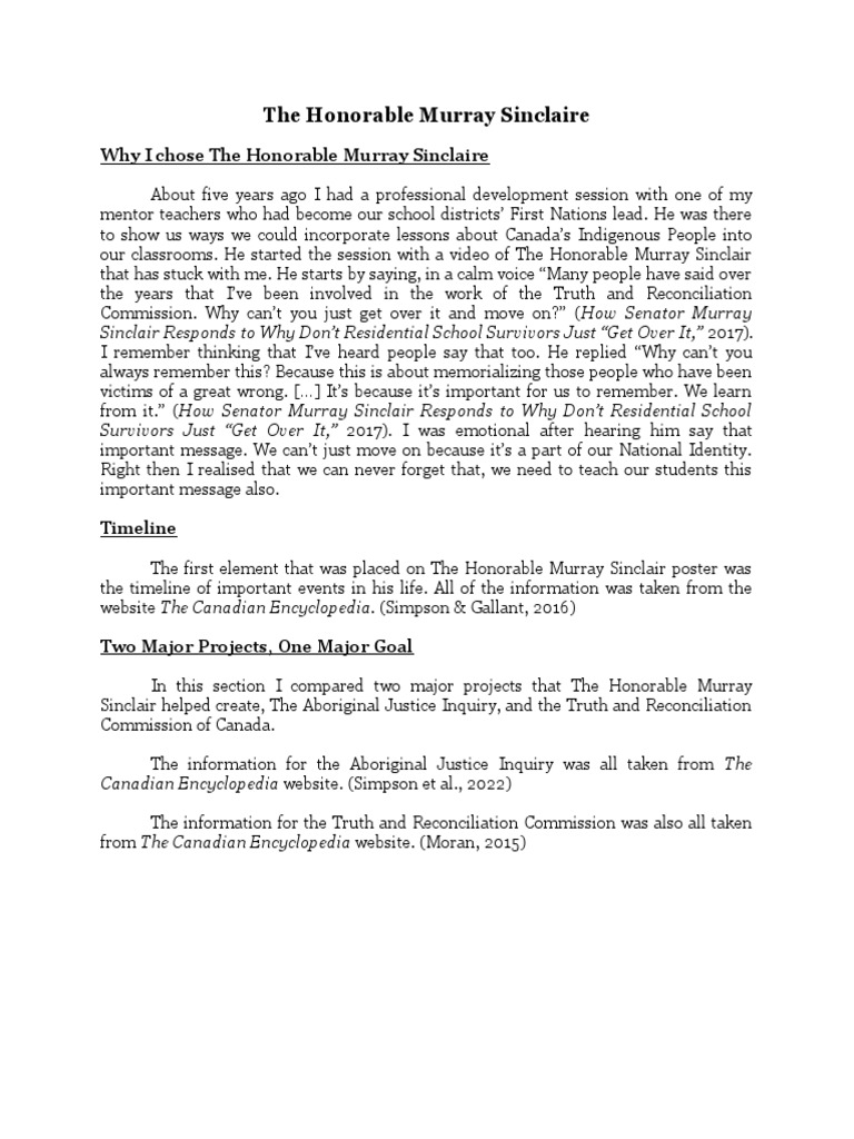 Murray Sinclair: Quotes on Education & Reconciliation | PDF | Canada ...
