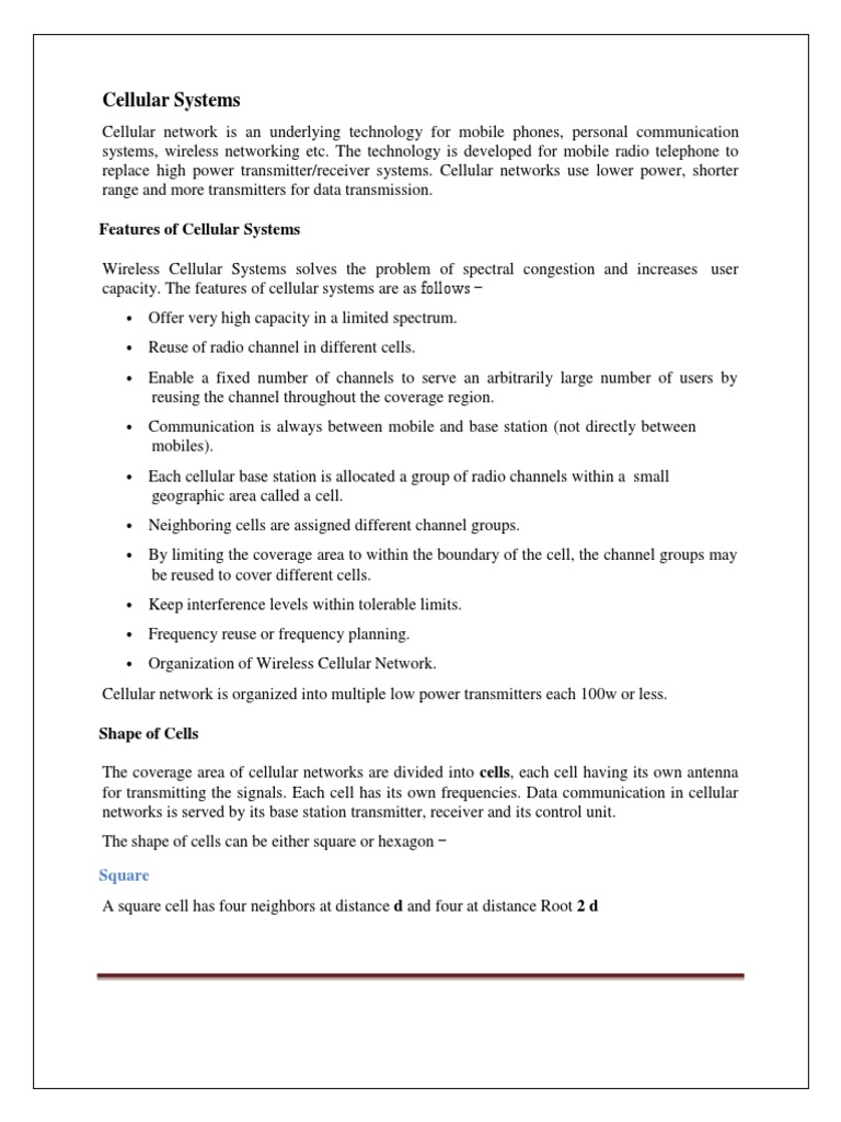 Cellular Network Basics | PDF | Cellular Network | Radio