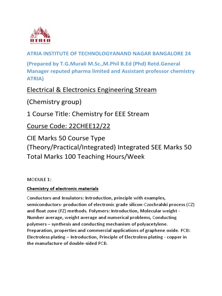 Module1 Ec Notes Pdf Polymers Electrical Resistivity And Conductivity