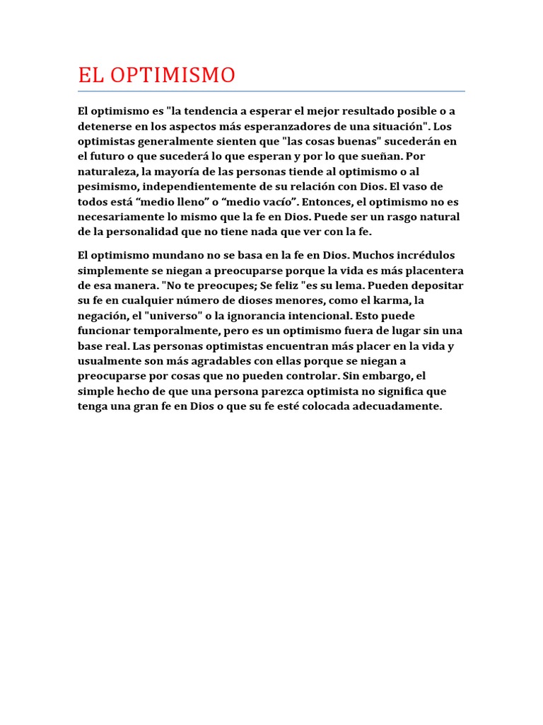 El Optimismo F.C | PDF