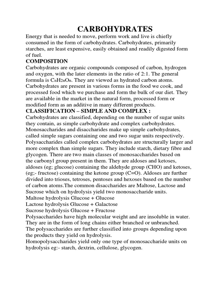 Carbohydrates CH2 | PDF | Carbohydrates | Starch