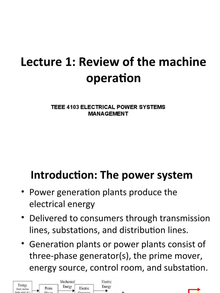 Lecture 1. Review of The Generator Operation | PDF | Electricity ...