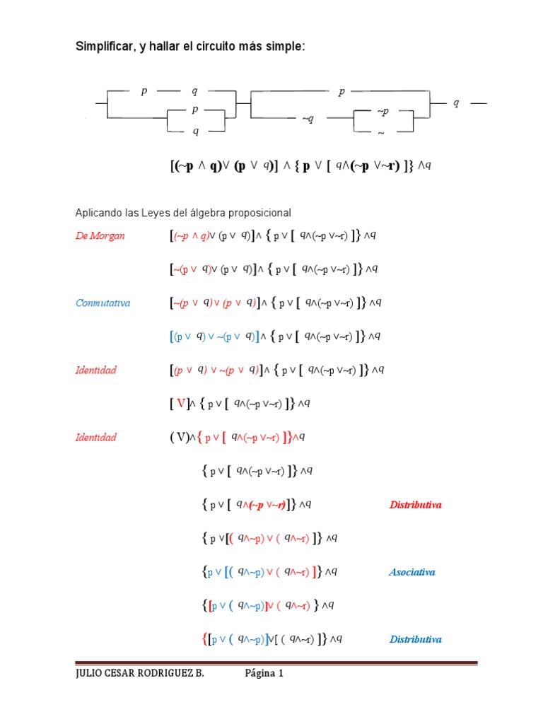 Simplificación de Circuitos Booleanos | PDF | Proposición | Lógica