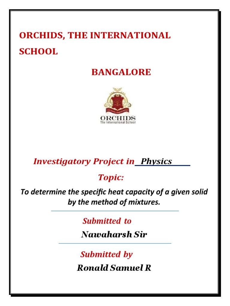 Investigatory Project Physics | PDF | Heat | Physical Sciences