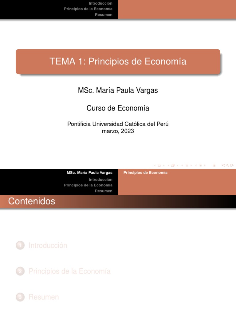 TEMA 1 - Principios de La Economía | PDF | Inflación | Crecimiento económico