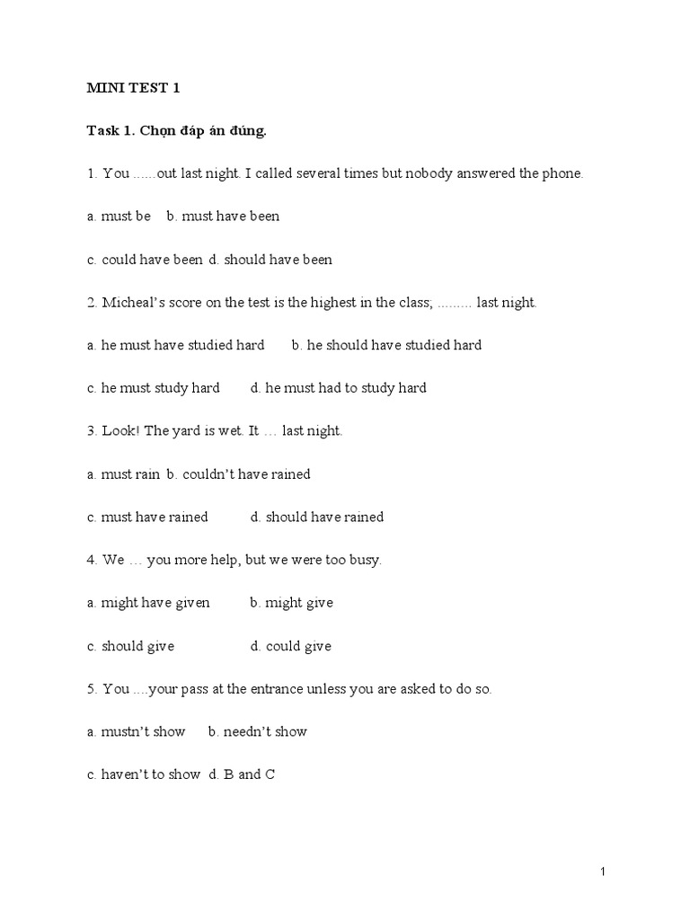 Mini Test 1 | PDF