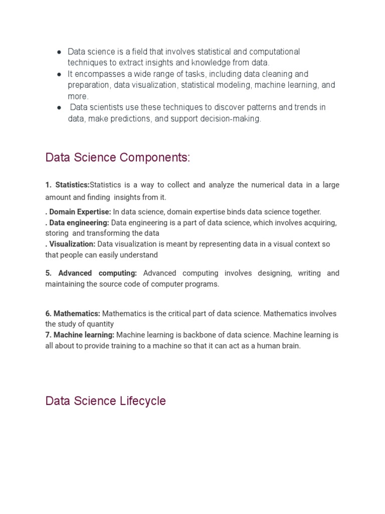 Data Science Components | PDF | Data | Data Science