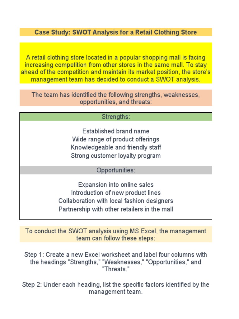 SWOT Analysis | PDF | Retail | Swot Analysis