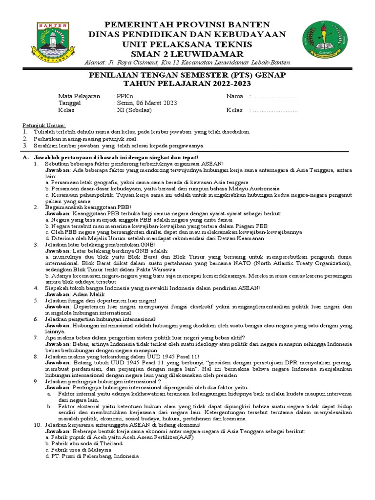 Kop PTS Genap 2022-2023 | PDF
