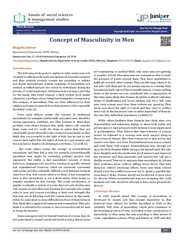 Concept of Masculinity in Men | PDF | Gender Studies | Gender