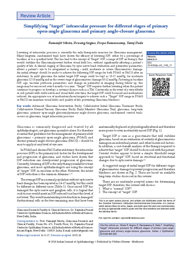 Simplifying Target Intraocular Pressure For.4 | PDF | Glaucoma | Visual ...