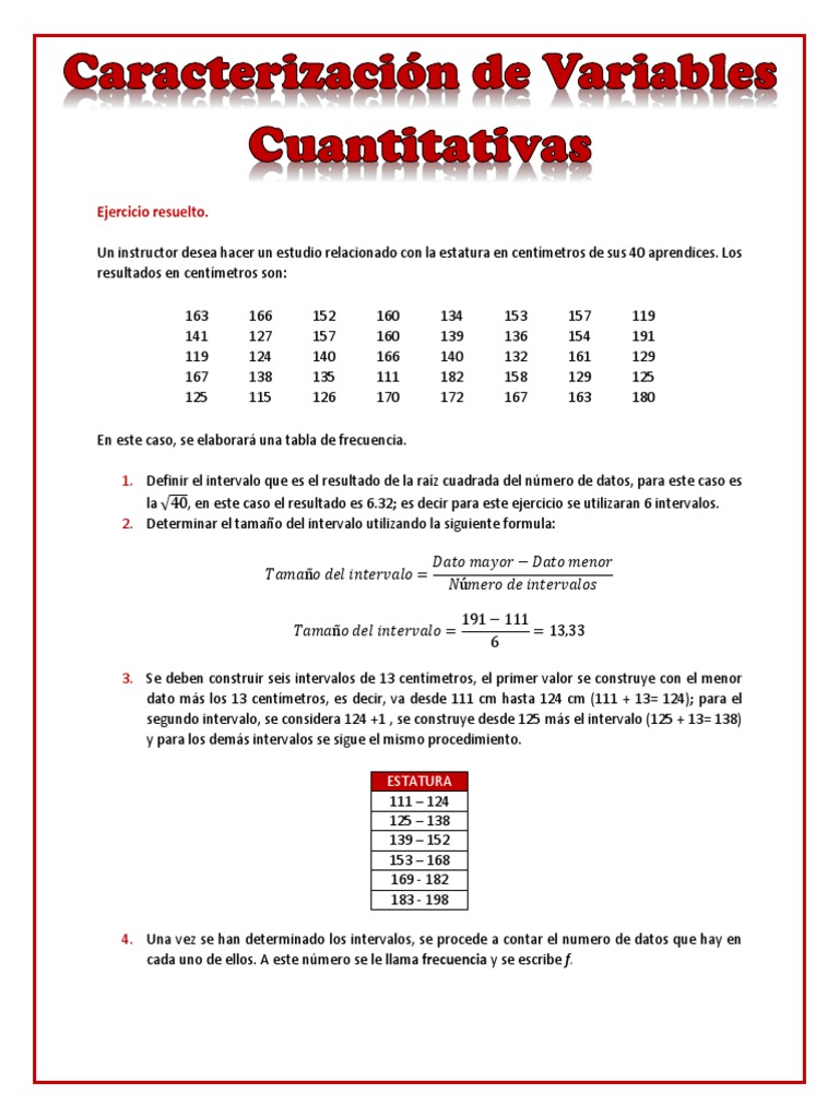 Caracterización de Variables Cuantitativas (1) - 1 | PDF
