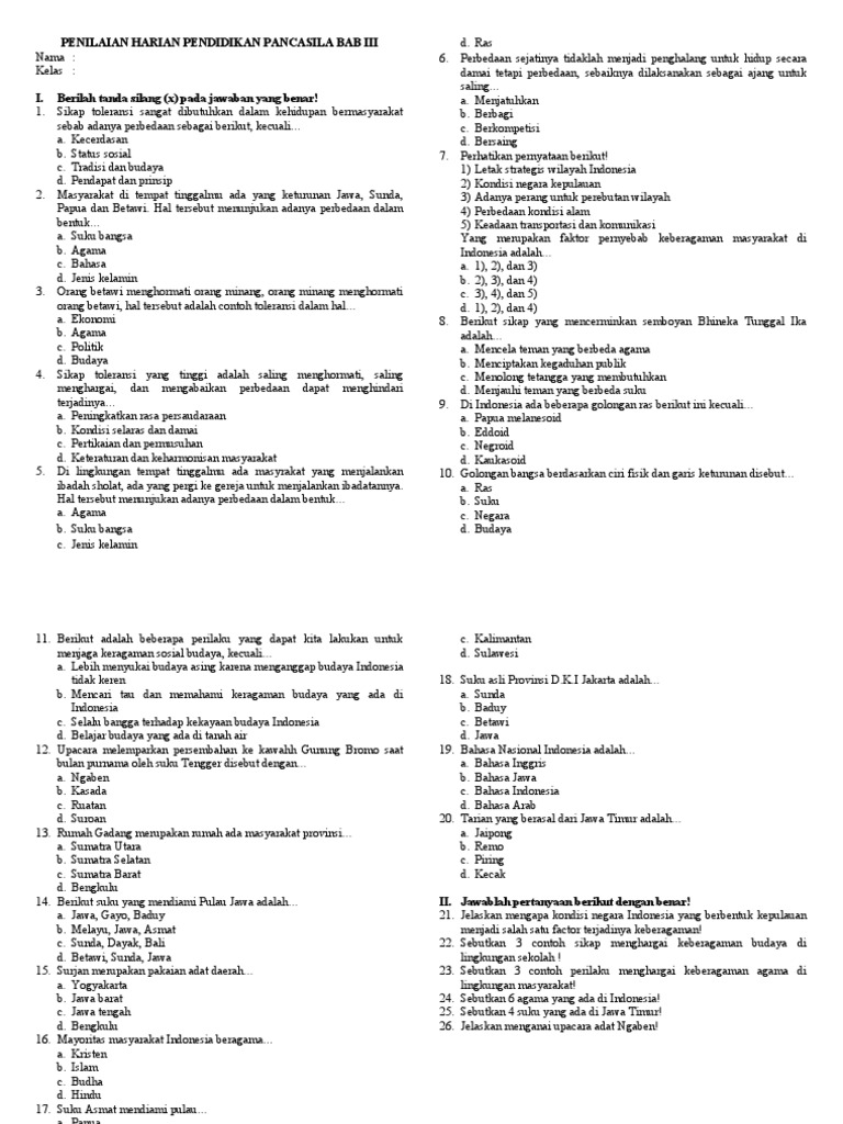 PH Kelas 4 Pend. Pancasila BAB 3 | PDF