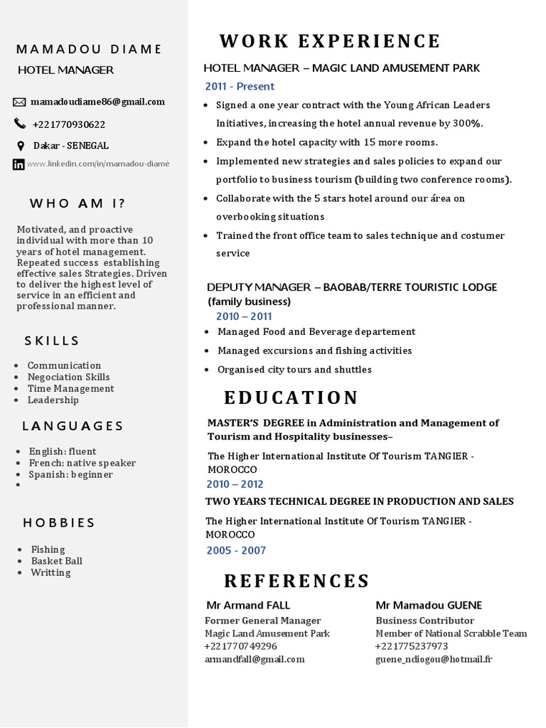 Curriculum Vitae Mamadou Diame | PDF | Service Industries