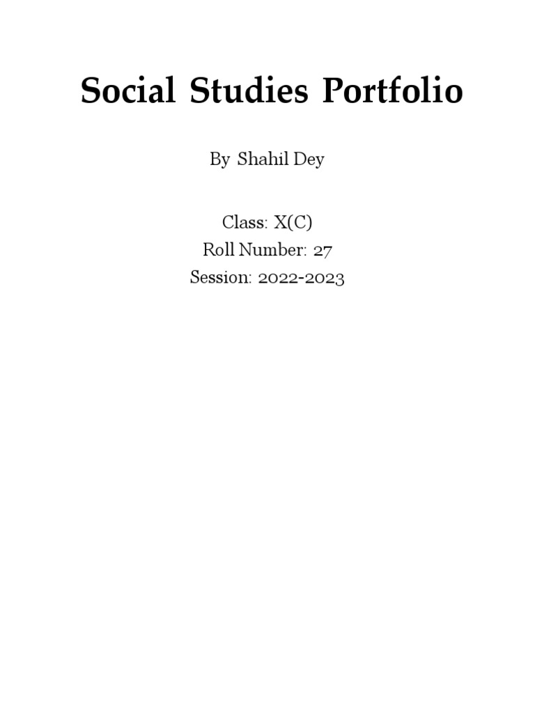 Social Studies Portfolio | PDF | Resource | Nationalism