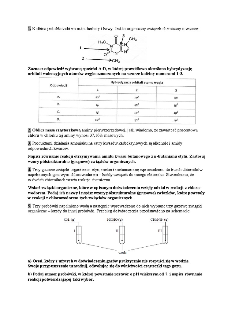 LO4 Aminy Amidy Zadaniedomowe | PDF