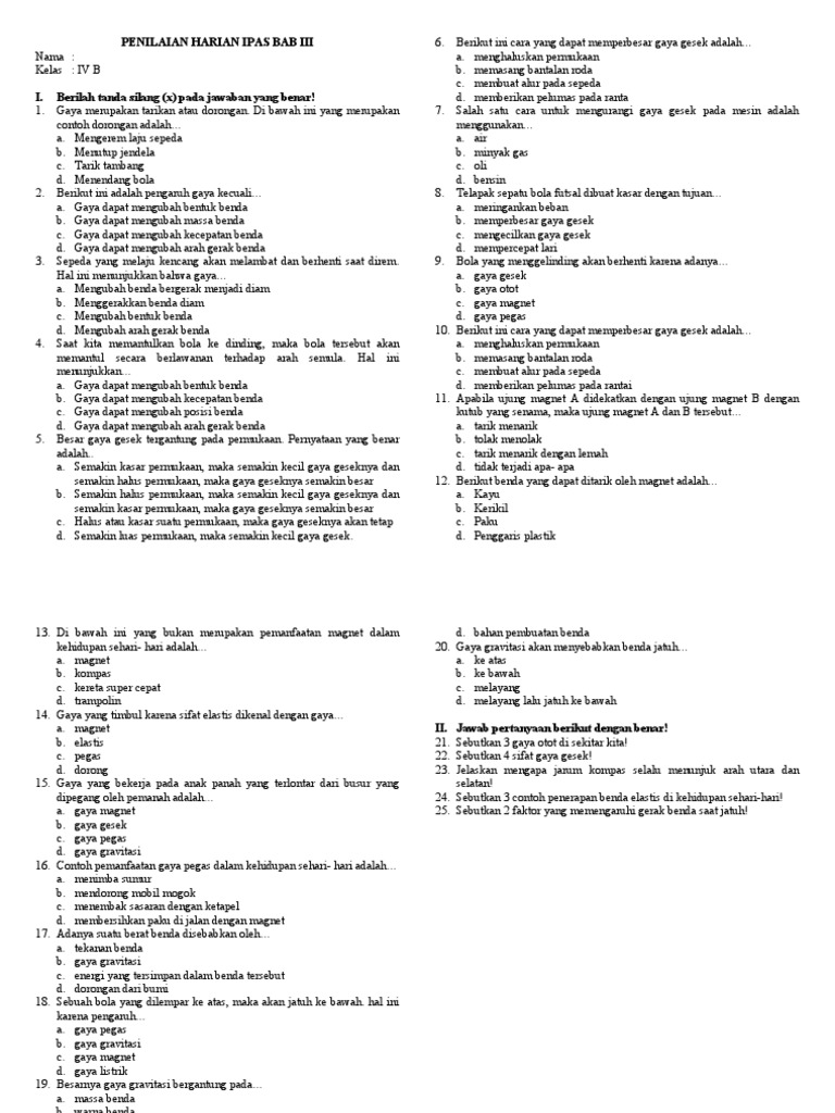 PH Kelas 4 IPAS BAB 3 | PDF