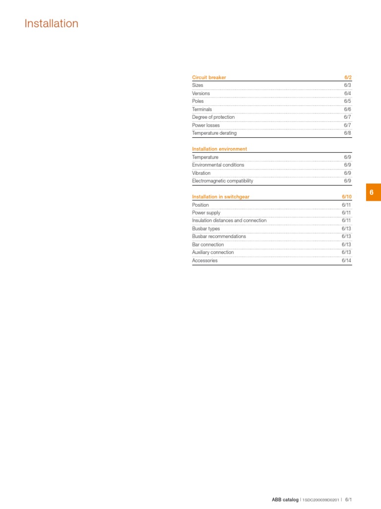 Installation: Circuit Breaker 6/2 | PDF | Physical Sciences | Physical Quantities