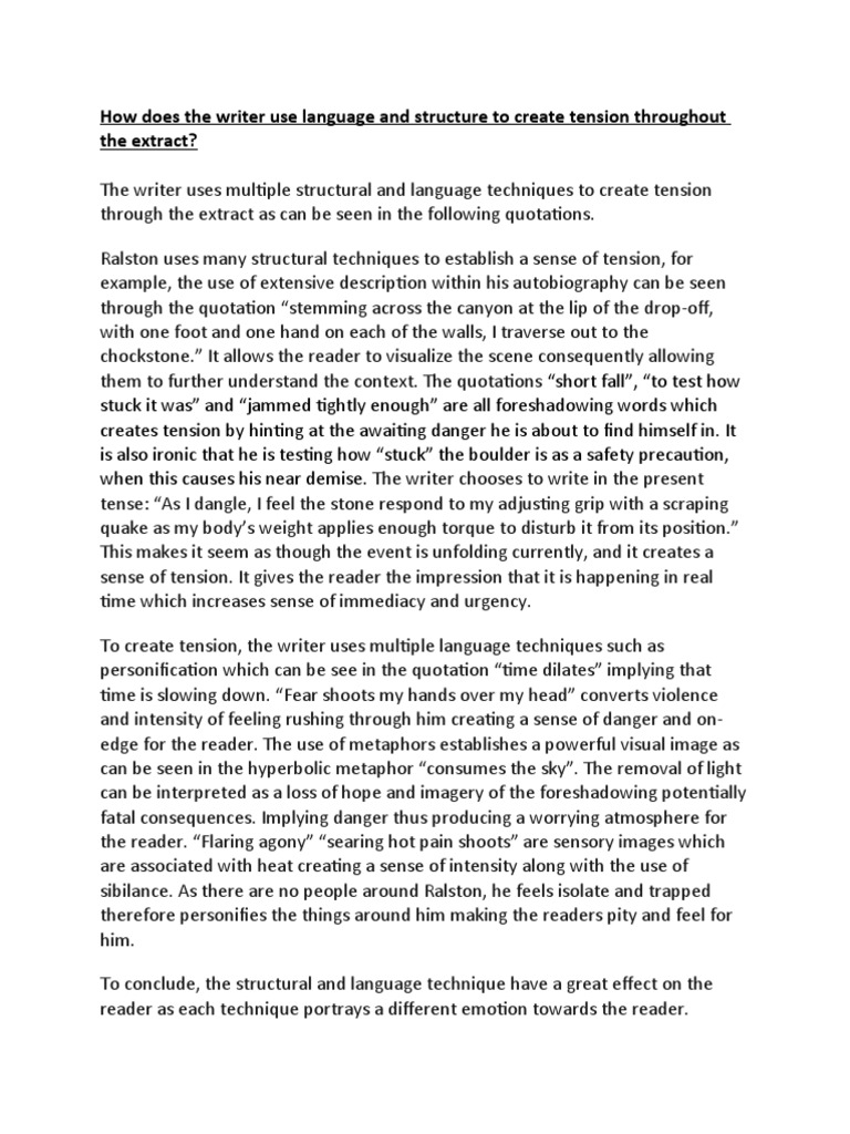 Between A Rock and A Hard Place Anthology GCSE English | PDF | Senses ...