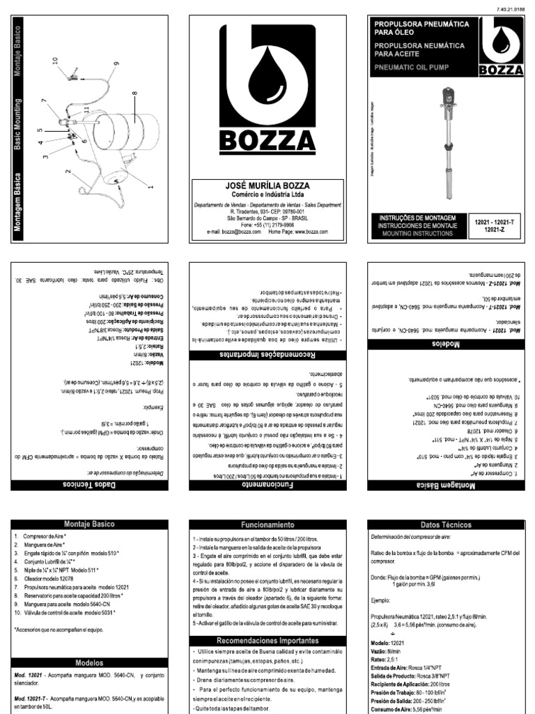 Manual Bomba Propulsora Bozza 12021 | PDF