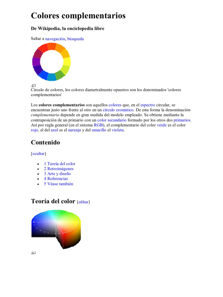 Colores Complementarios | PDF | Color | Modelo de color Rgb