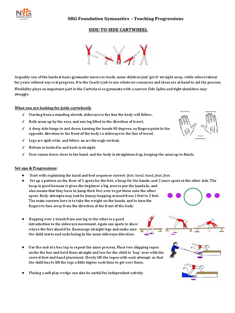 Foundation Teaching Progressions CARTWHEELS | PDF | Gymnastics | Hand