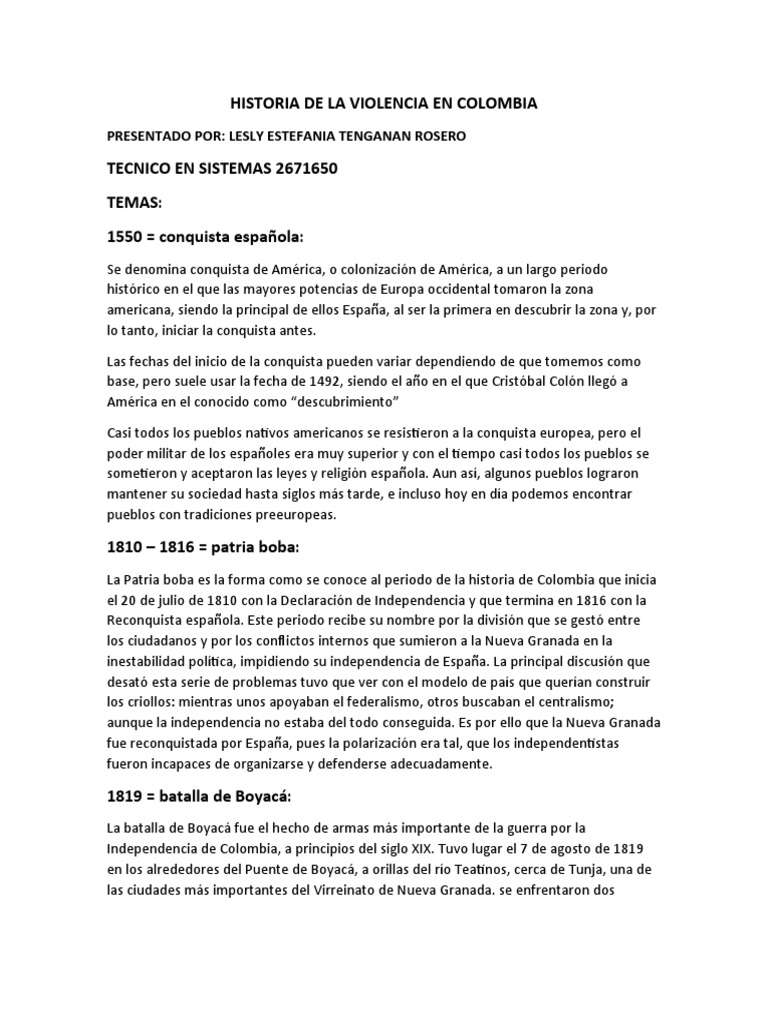 Historia de La Violencia en Colombia | PDF | Colombia | Política de ...
