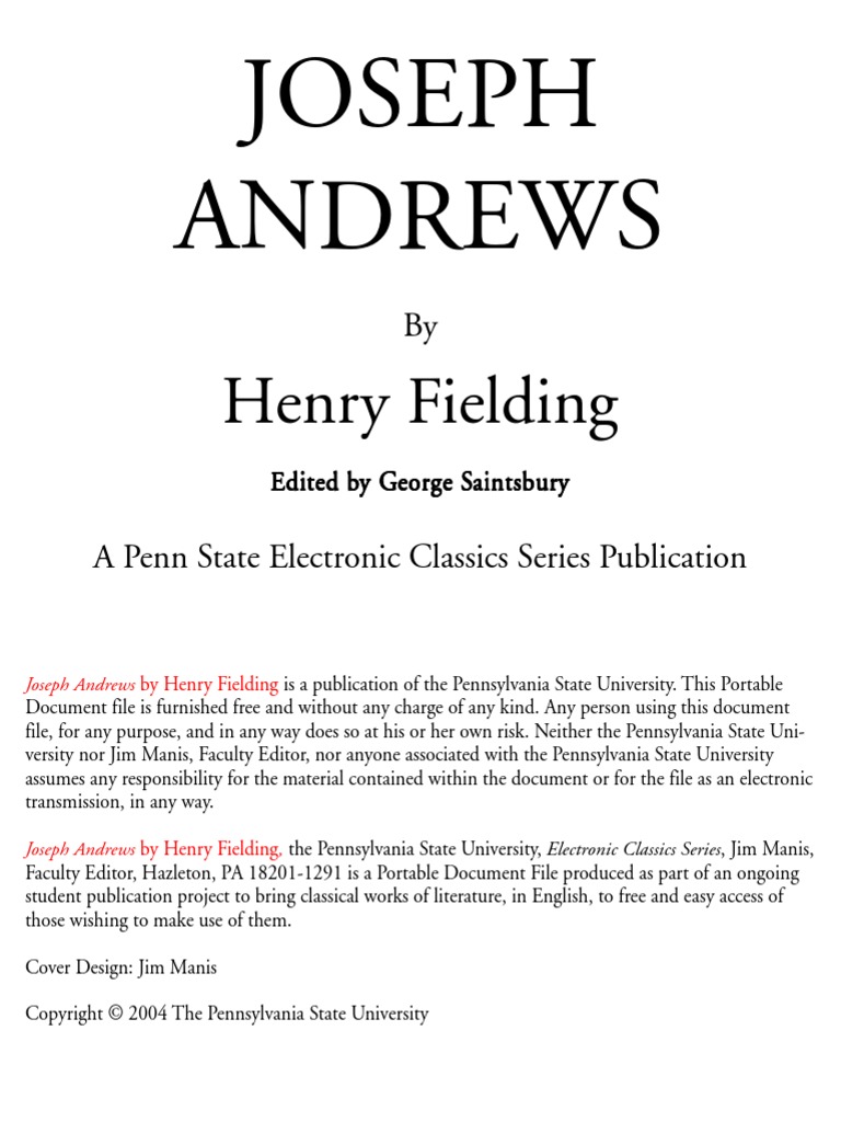Fielding's - Joseph Andrews - (Highlighted) | PDF | Novels