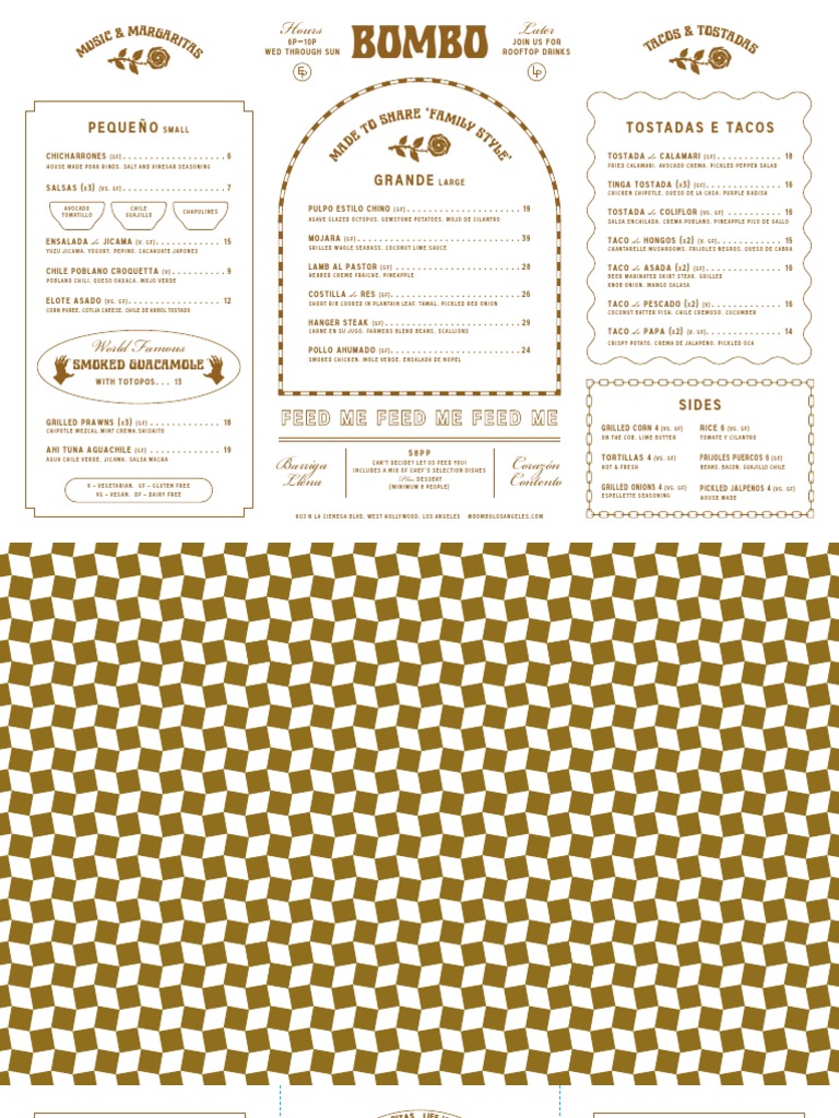 Bombo Menu | Download Free PDF | North American Cuisine | Cuisine Of ...