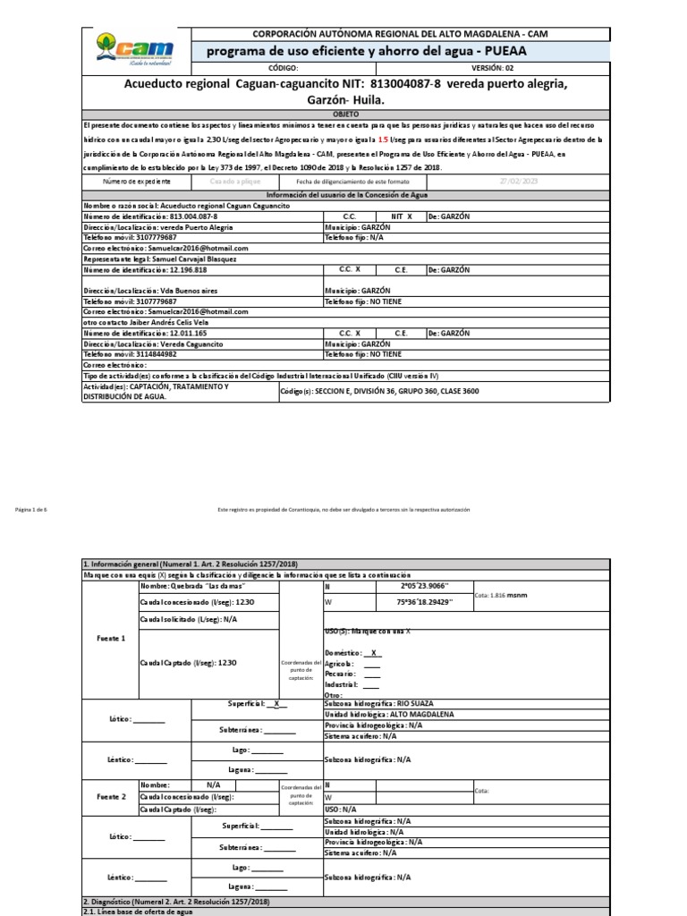Programa de Uso Eficiente y Ahorro Del Agua - PUEAA | PDF | Agua | Agua subterránea