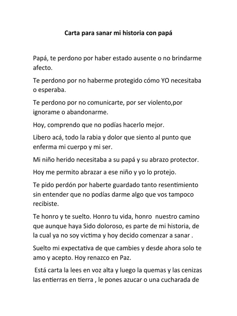 Carta Sanar Papá Pdf 