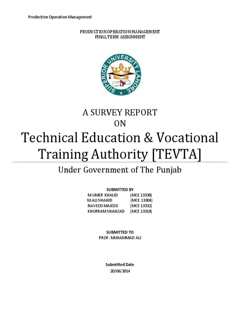 Tevta 181023045827 | PDF | Vocational Education | Employment