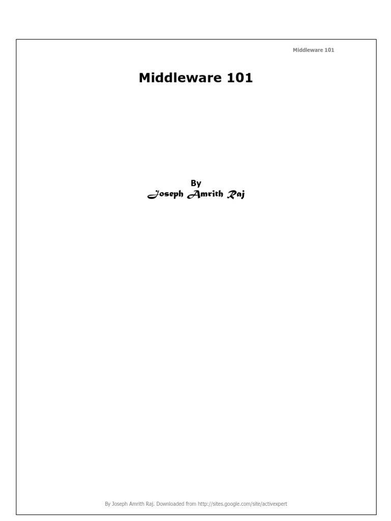 Middleware 101: Joseph Amrith Raj | PDF | Computer Architecture | Media Technology