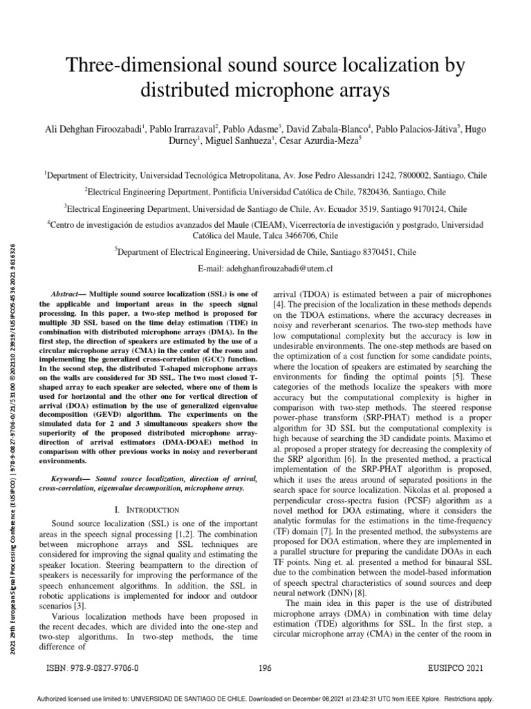 332 - EUSIPCO 2021 - Localization | PDF | Eigenvalues And Eigenvectors | Matrix (Mathematics)