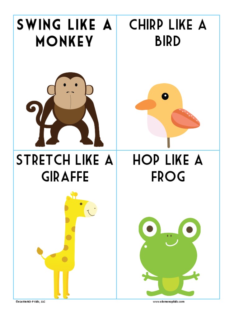 Zoo Movement Cards | PDF | Language Arts & Discipline