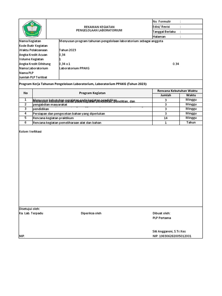 Format Program Tahunan | PDF