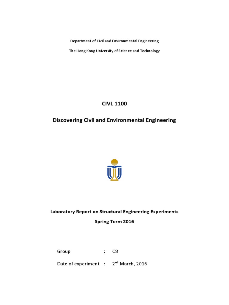 Civil Lab 1 Report | PDF | Experiment | Structural Engineering