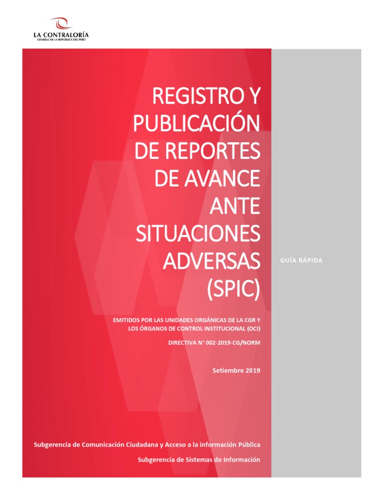 Guía SPIC: Reportes de Avance Adversos | PDF | Informática