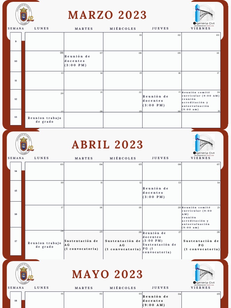 Calendario UP | PDF
