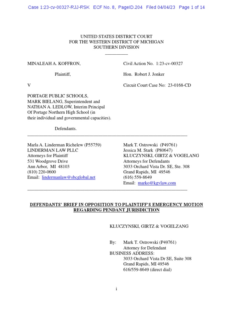 Portage Northern Graduation Date Court Filing | PDF | Supplemental ...