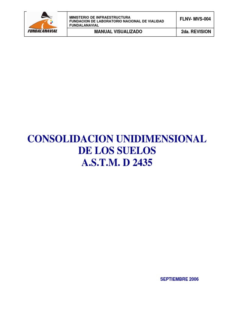 MVS-004 Consolidacion ASTM D 2435 | PDF | Ciencias fisicas