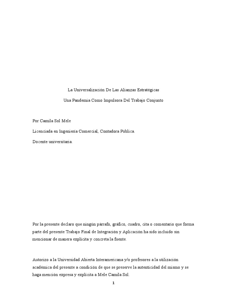 La Universalización de Las Alianzas Estratégicas | Descargar gratis PDF | Iniciativa empresarial ...