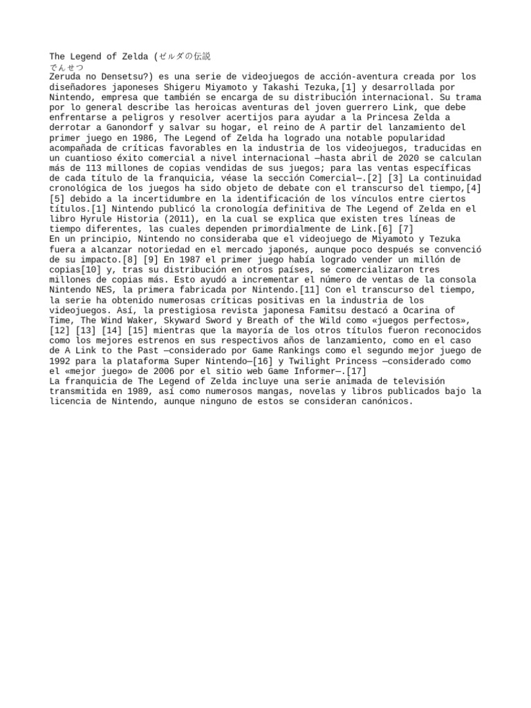 Tloz | PDF | La leyenda de Zelda | Nintendo