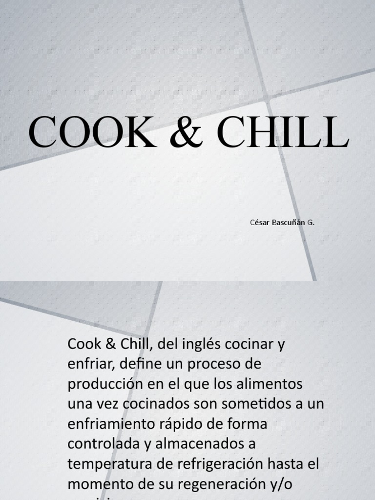 Proceso Cook & Chill: Definición y Ventajas | PDF | Alimentos | Nutrición